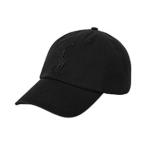 Polo Ralph Lauren Men's Big Pony Chino Cap, Black (One Size)