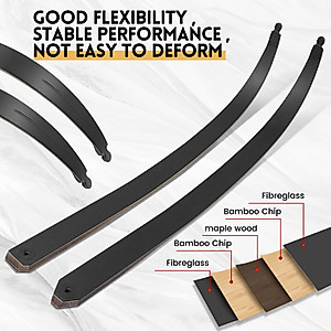 Obert Original Black Hunter Takedown Recurve Bow 60inch with Bamboo Core Limbs Archery Hunting Target Practice