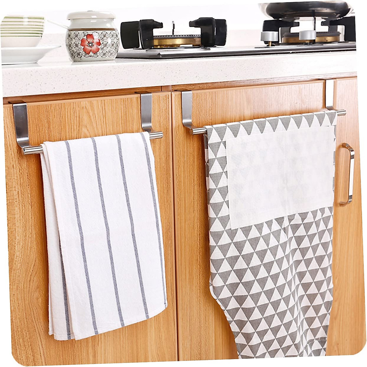 CHILDWEET 2 Pcs Towel Hanger Towel Hanging Rack Stainless Steel Rack Door Organizer Bar Organizer