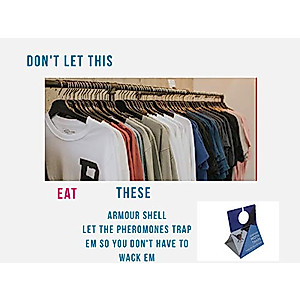Moth Traps Closet Clothing - Clothes Moths Protection Trap with Unique Hanging Design (6 Traps)