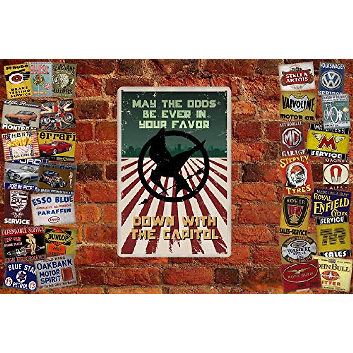 HomDeo Wall Decor Metal 8 x 12inch - Hunger Games May The Odds Be Ever in Your Favor Sign Tin Sign Personalized Metal Signs