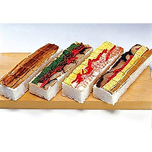 JapanBargain, Sushi Press Maker Rectangular Wooden Oshizushi Box Sushi Mold Oshizushihako, 8.5 inch x 2.75 inch