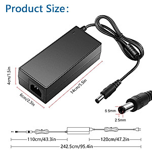 SHNITPWR 12V 10A 120W DC Power Supply Adapter 100V~240V AC to DC Converter 12 Volt 10 Amp Transformer 5.5x2.5mm Tip for 5050 3528 LED Strip Light 3D Printer LED Driver CCTV Security System LCD Monitor