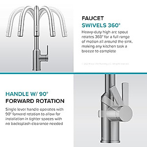 KRAUS Oletto Touchless Sensor Pull-Down Single Handle Kitchen Faucet in Brushed Brass, KSF-2830BB