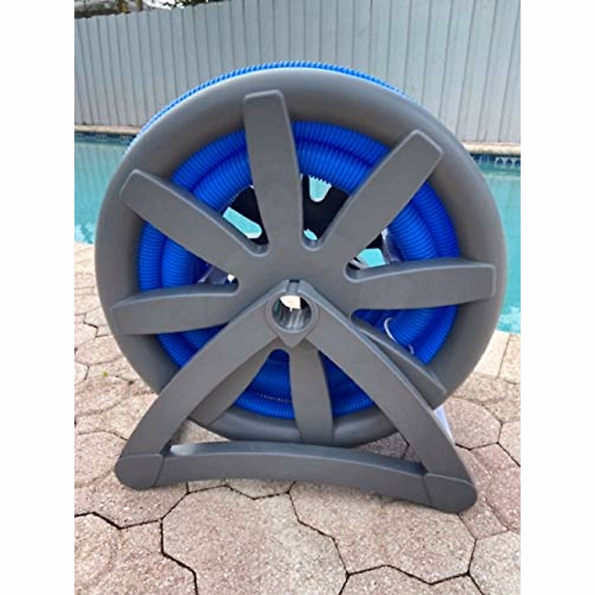 SmartClear SPAGHR001 Swimming Pool Storage Reel – Hose Not Included – Lightweight, Durable Design, Chemical and Weather-Resistant, Grey