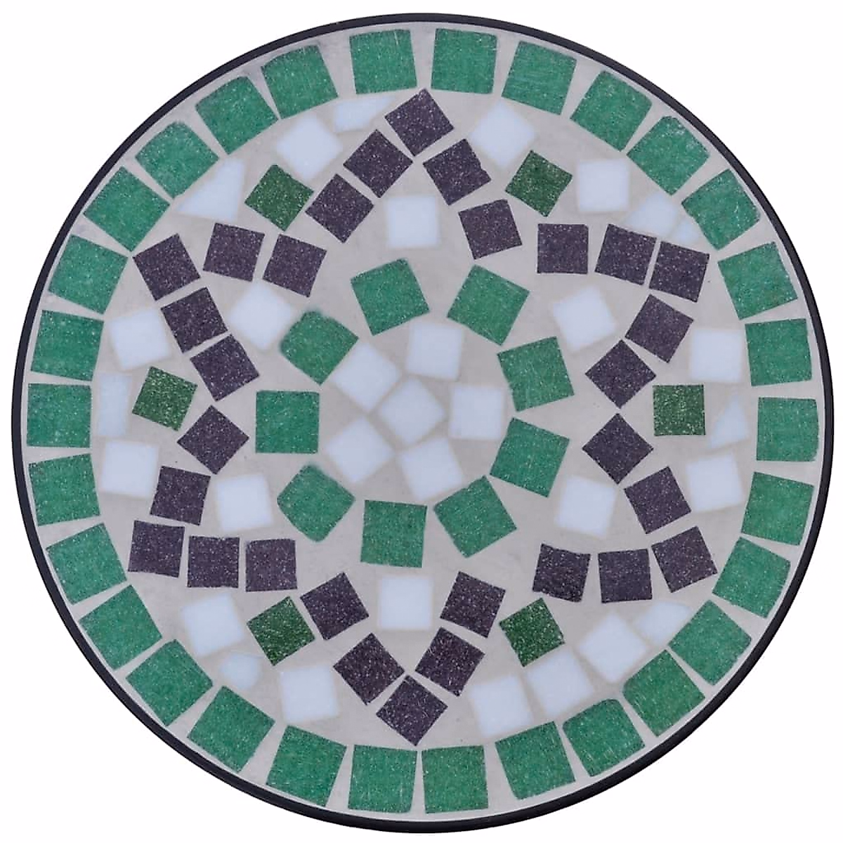 CHARMMA Mosaic Side Table Plant Table Green White-4KG
