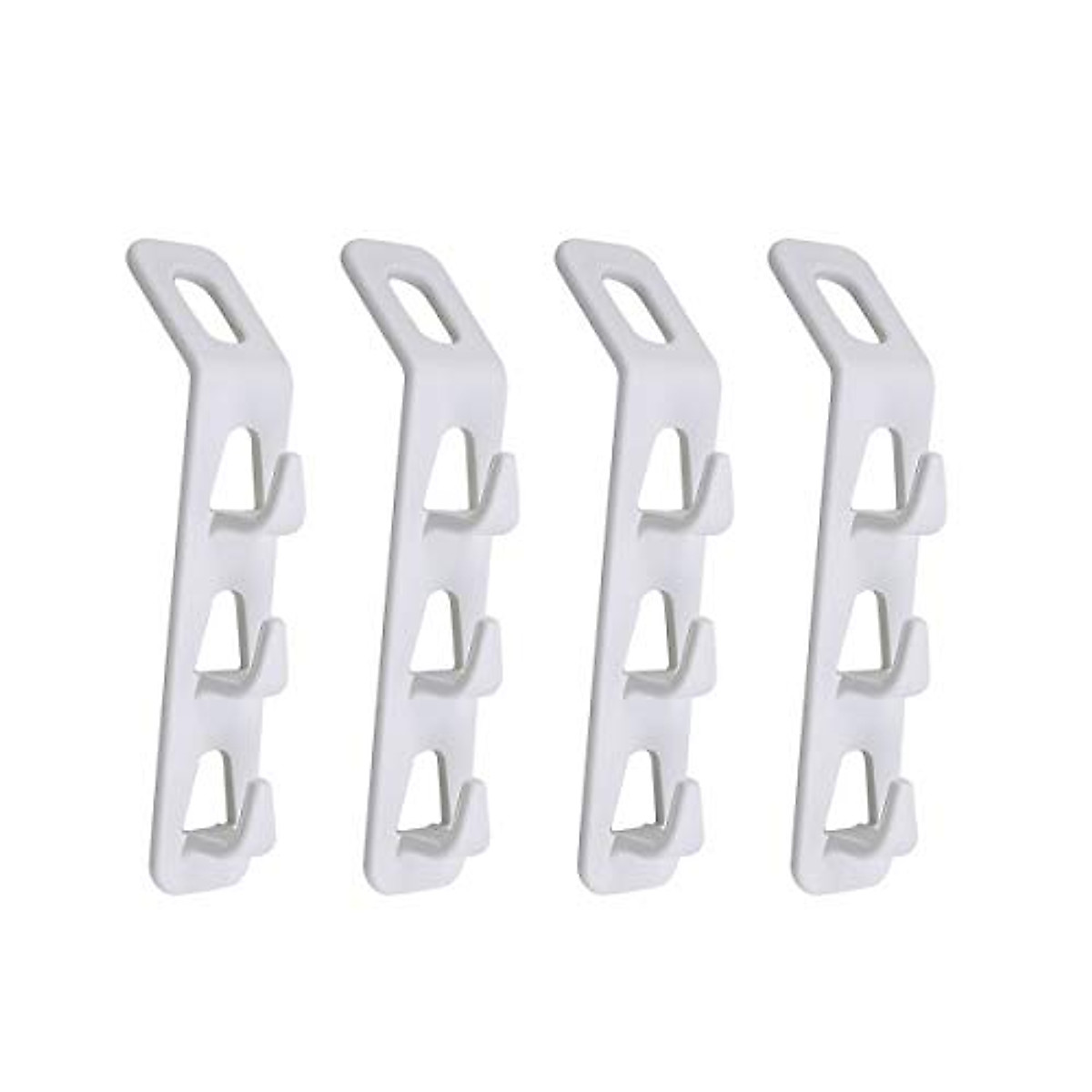 PZRT 4pcs Multi-Function Multi-Layer Cabinet Clothes Connection Folding Storage Clothes Rack Hanger Household Strong Load-Bearing Closet Hook Space Saving Series Cascading Clothes Hanger Hooks, White