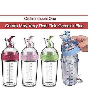 Salad Dressing Shaker For Mixing Ranch And Sauce, One Hand, Leak Proof, Spout Lid for Pouring And Measurement Marks With Good Grip Rubber, Italian Dressing Shaker, And Oil And Vinegar Dispenser - 12oz