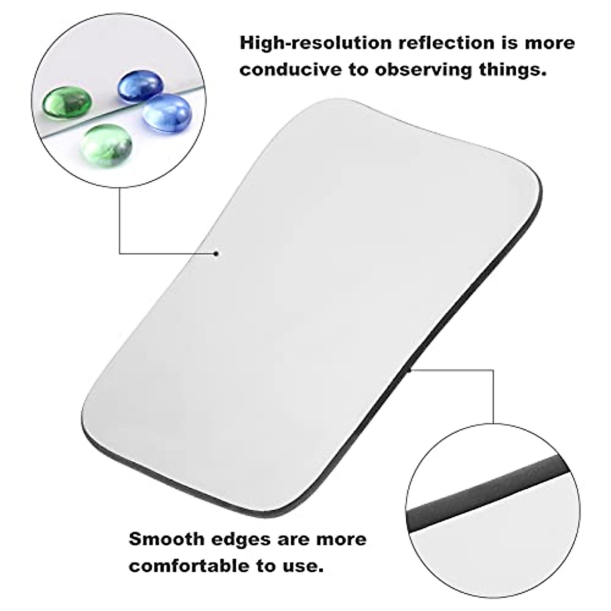 EXCEART 2pcs Intraoral Mirrors 2 Sided Pofessional Occlusal Photographic Mouth Mirror Dental Photo Reflector Glass Mirrors Tools for Clinic Doctor Silver