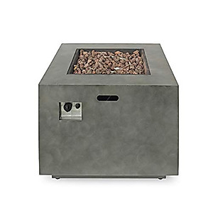 Florence Outdoor 33-Inch Square Fire Pit, Concrete