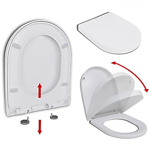 CUMYZO Soft-close Toilet Seat with Quick-release Design White Square 1.88kg/4.14ib Toilet & Bidet Seats