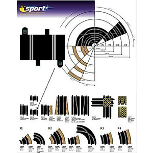 Scalextric C8200 Track Quarter Straight 3.25 inches