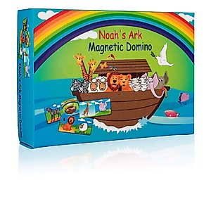 Noah's Ark Animals Domino Game - Fun Family Magnetic Playset. an Educational Biblical Story Learning Game for Kids Ages 3 and Up.