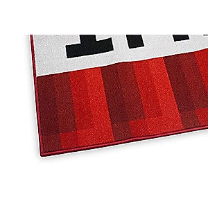 Minecraft Area Rug TNT Block Decorations Merch Video Game Decorations TNT Decorations | 39-Inch Square Area Rug