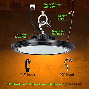 bulbeats 250W LED High Bay Light 35000lm (Eqv.1000W MH/HPS) High Bay LED Light, 5000K UFO High Bay Lights Suit for 30-40FT Warehouse,Energy Saving Upto 1840KW*4/Y(5Hrs/Day)- 4Pack