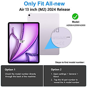 Miesherk Stock Case for iPad Air 13'' 2024: Military Grade Shockproof Rugged Case for iPad Air 13''（M2） W/Screen Protector - Stand - Handle - Shoulder Strap - Pen Holder，Black+Red