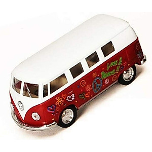 1962 Volkswagen Classic Bus with Decals 1/32 scale Die Cast Model Toy Car - RED