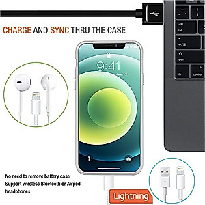 MAXBEAR Battery Case for iPhone 12/12 Pro, Upgraded 7000mAh Slim Portable Protective Charging case Compatible with iPhone 12/12 Pro (6.1 inch) Rechargeable Battery Pack Charger Case (Blue)