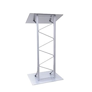 FixtureDisplays® 25" Single Truss Podium for Floor, Steel Lectern Pulpit - Silver 19627NEW