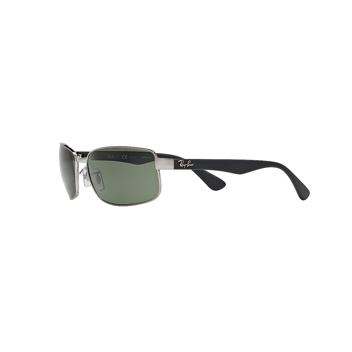 Ray-Ban RB3478 Rectangular Sunglasses, Gunmetal/Green Polarized, 60 mm