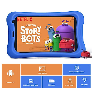 NOBKLEN Kids Tablet 7 Inch Tablet - 2GB RAM and 32GB Storage, 3000mAh Battery, Dual Cameras, and Parental Controls