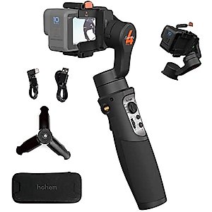 hohem iSteady Pro 4 3-Axis Gimbal Stabilizer for Gopro 11/10/9 8/7/6/5, for Osmo Action and Other Action Cameras - Support Bluetooth & Cable Control,IPX4 Splash Proof with Tripod
