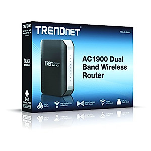 TRENDnet AC1900 Dual Band Wireless AC Gigabit Router, 2.4GHz 600Mbps+5Ghz 1300Mbps, One-Touch Network connection, 1 USB 2.0 Port, 1 USB 3.0 Port, DD-WRT Compatible, IPv6, Guest Network, Parental controls, TEW-818DRU