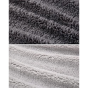 Panku Ultra-Soft Micromink Thick Sherpa Blanket Twin Size for Bed, Reversible Fuzzy Warm Throw Blanket All Season for Men Women Gifts (60X80 Black and Grey)