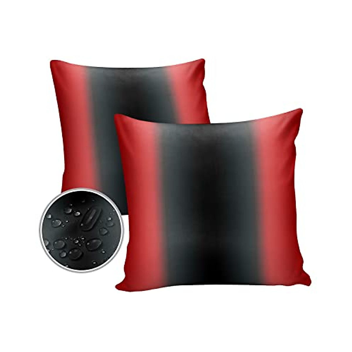 Litter Star Outdoor Throw Pillow Covers Waterproof Pillow Cases 16x16 Red to Black Gradient Ombre Decorative Pillow Covers Cushion Cases for Couch Sofa Patio Garden 2 Pack Merry Christmas Theme