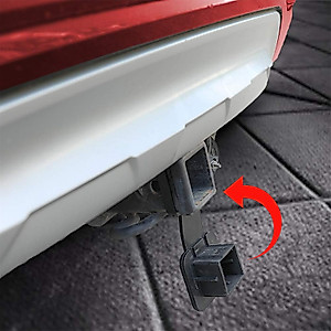 PVOTAWP Trailer Hook Dust-Proof Plug, Tow Hitch Covers 1.9 Inch American Flag Traction Cover, Square Mouth Trailer Receive Tube Protection Cover Universal for Most Car Accessories (Silver)