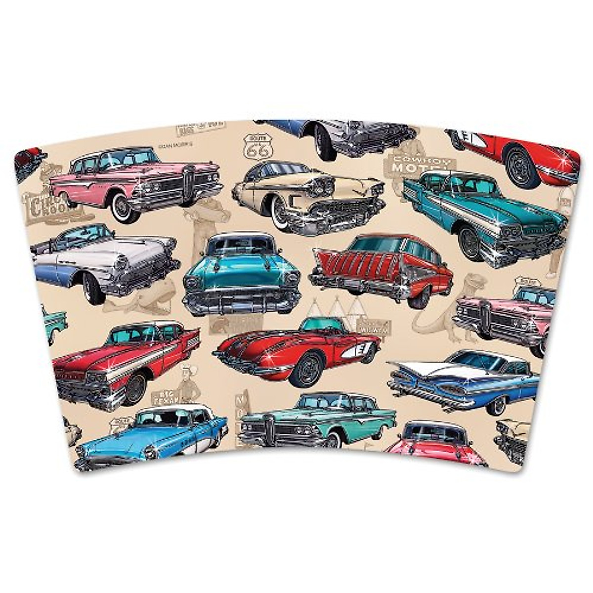 Mugzie 50's Hot Rods Travel Mug with Insulated Wetsuit Cover, 16 oz, Black