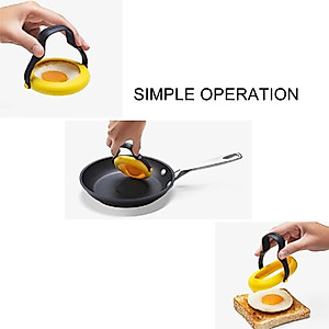 Silicone Egg Stick Proof Round with Handle for Pancake Omelet Hash Browns Cookware
