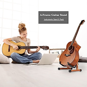Neboic Guitar Stand, Wood Acoustic Guitar Stand, Electric Guitar Stand，Bass Classic banjo Guitar Stand, Portable Guitar Stand Holder for Multiple Guitars, Guitar Accessories