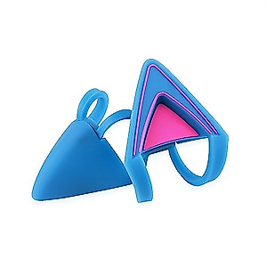 Glow in Dark Silicone Cat Kitty Ears Lovely Fluorescent Cat Ears Compatible for Bose/Razer/HyperX/Corsair/SteelSeries Arctis/Edifier Gaming Headphones (Blue)