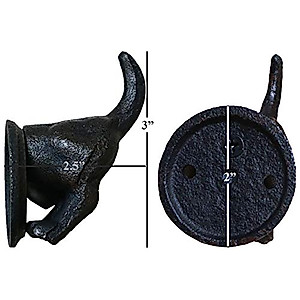 Lulu Decor, Cast Iron Dog Heavy Duty Key Loose Hook (4 Dog Tail Hooks)