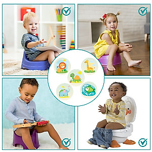 Miracle Potty Training Color Changing Stickers for Girls and Boys | Jungle Animal Toddler Potty Training Seat Toilet Sticker | Use with or Without Printable Potty Chart Or Potty Watch | 5 Pack
