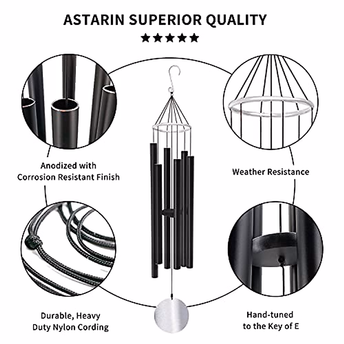ASTARIN Wind Chimes Outdoor Large Deep Tone,36Inch Large Wind Chimes ...
