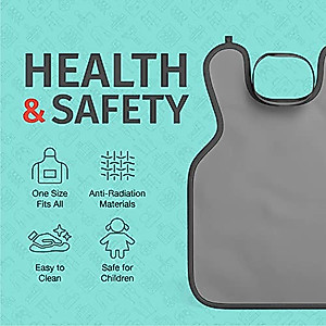 RADIATE Lead Apron for X-Rays - X Ray Dental Lead Vest with Thyroid Shield Radiation Protection Collar - One Size Fits All Adult and Kids Apron for Dentist Xray Machine, Radiology Equipment, Lab- Grey