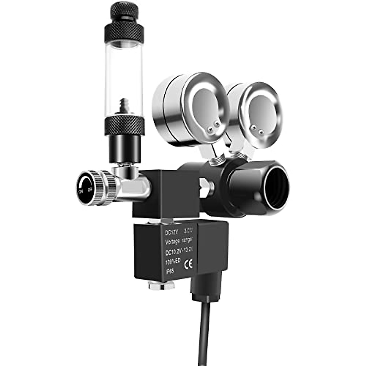 FZONE Aquarium Co2 Regulator DC Solenoid with Big Dual Gauge Display & FZONE Aquarium CO2 Neo Diffuser Large Size