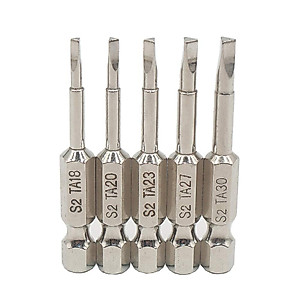 Uacen 5 Piece Magnetic Triangle Screwdriver Bit, S2 Steel Triangular Screwdriver Bit Set 1/4 Inch Hex Triangle Drill, 50 mm Length