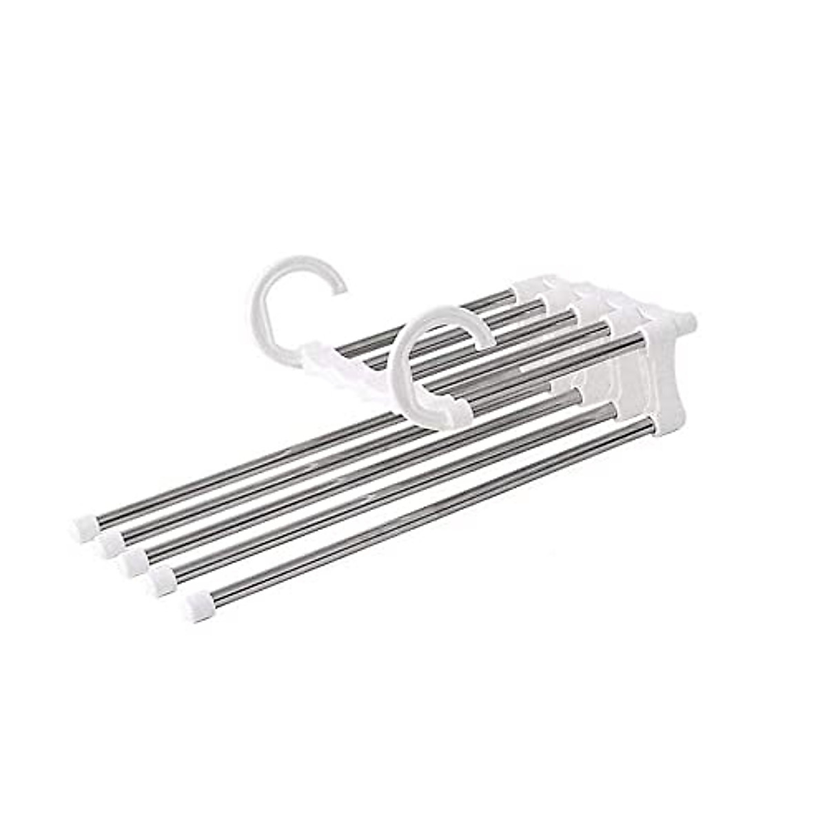 Steel Multifunction Retractable Pants Rack Trouser Hanger Multi-Layer Five Pants Rack one Hanging in Storage