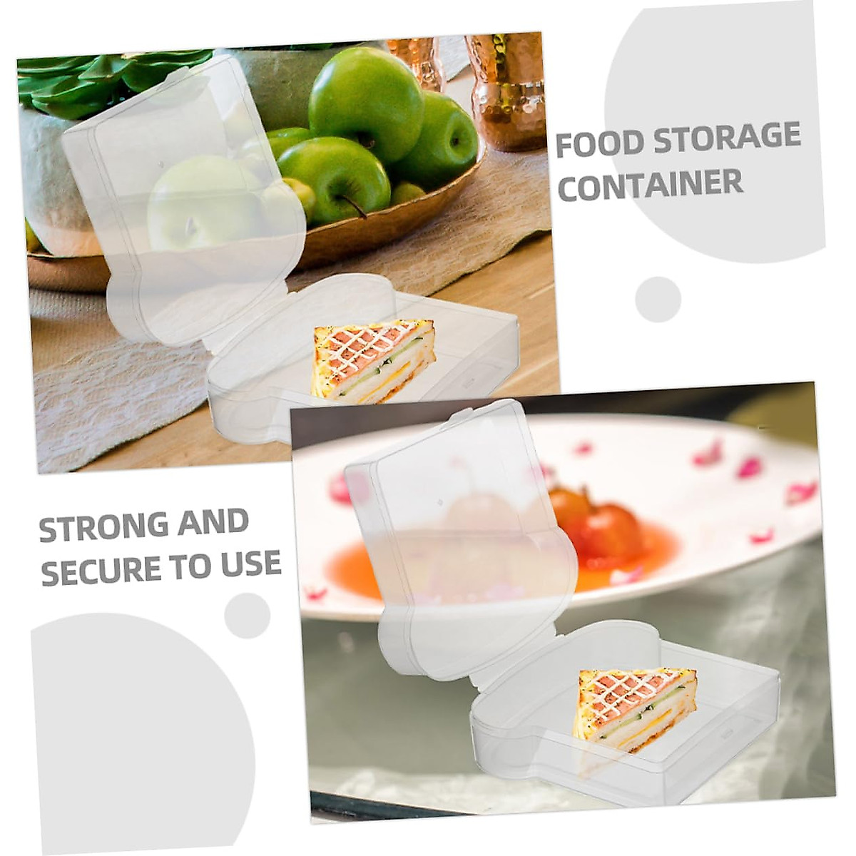 PRETYZOOM Small Containers for Food Sandwich Holder Airtight Bread Storage Box Sandwich Case for Homemade Bread Preservation