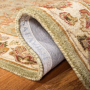 SAFAVIEH Heritage Collection 9'6" x 13'6" Green / Gold HG343A Handmade Traditional Oriental Premium Wool Area Rug