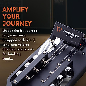 Traveler Guitar TGA-1E Electric Guitar Headphone Amplifier | Guitar Headphone Amp with 1/8" Headphone Jack and 1/8" Aux-in for Backing Tracks | Portable Guitar Amp with Gain, Tone and Volume Controls