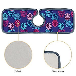 Kitchen Faucet Absorbent Mat 2 Pieces Blue Pink Pineapple Faucet Sink Splash Guard Bathroom Counter and RV,Faucet Counter Sink Water Stains Preventer