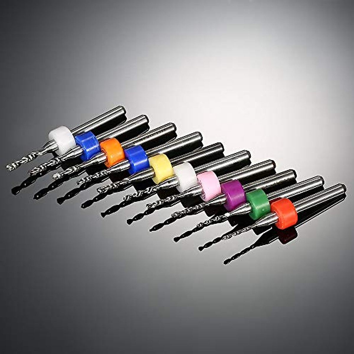 10pcs Tungsten Carbide Micro Drill Bits Set Engraving Tools for PCB Circuit Board 1.1mm-2.0mm