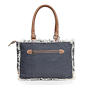 Upcycled Canvas & Leather Shoulder Bag Tote Crossbody Purse Leather Tote Bag Classic Canvas Tote (style 2)