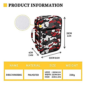 Rnyleeg Camouflage Bible Cover Bible Case for Women Girls Men Boy Carrying Book Case Church Bag Bible Protective Bag with Handle and Zippered Pocket