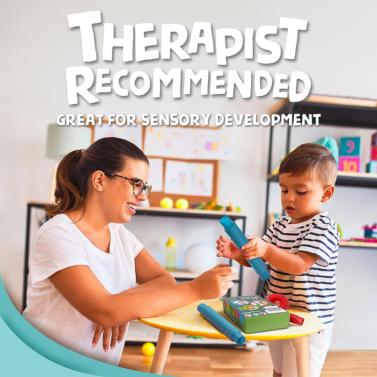 BUNMO Pop Tubes - Sensory Toys - Toddler Toys - Imaginative Play & Stimulating Creative Learning - Hours of Fun for Kids - Tons of Ways to Play - Non-Mouthable Toy 3+ - 30 Pack Large