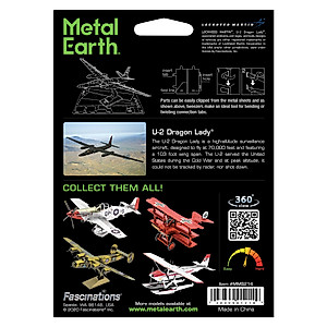 Metal Earth Lockheed Martin U-2 Dragon Lady Aircraft 3D Metal Model Kit Fascinations